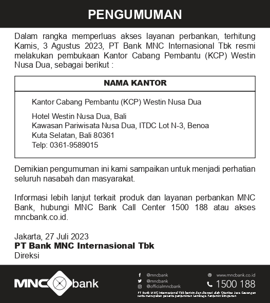 PT Bank MNC Internasional Tbk. - MNC