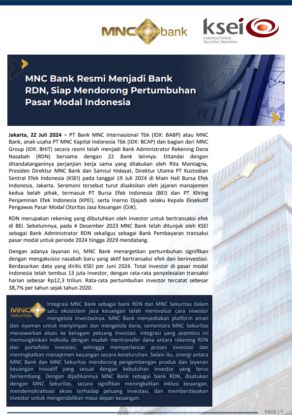PT Bank MNC Internasional Tbk. - MNC